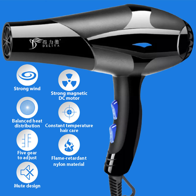 𝗙𝗥𝗘𝗘 𝟱 𝗚𝗜𝗙𝗧 》 3 Pin Plug 2200W Deliya Professional Ionic Strong Wind ...