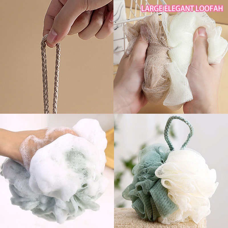 𝗗𝗘𝗘𝗣 𝗖𝗟𝗘𝗔𝗡𝗦𝗜𝗡𝗚 》Bath Mesh Pouf Shower Ball Body Exfoliate Loofahs Scrubber Sponge Bathroom ...