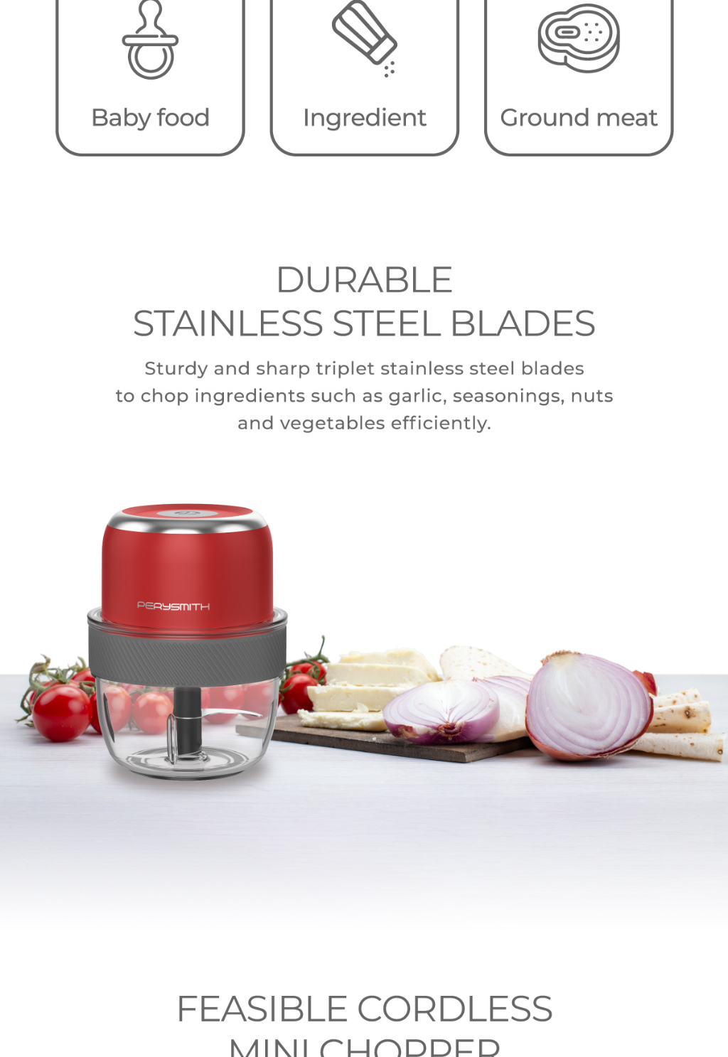 PerySmith Mini Food Chopper EasyCooking Series PS250 | Shopee Malaysia