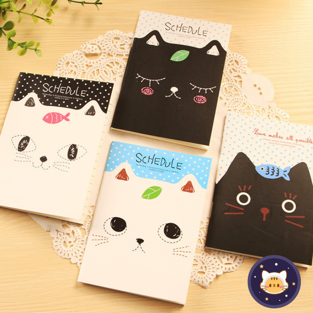OYEN PLANET Small Kitty Notebook Buku Nota Comel Journal Cute Drawing ...