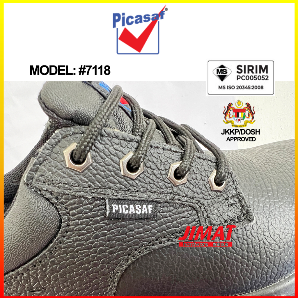 Picasaf Safety Shoe Sirim DOSH Approved Steel Toe Cap Mid Sole Low Cut ...