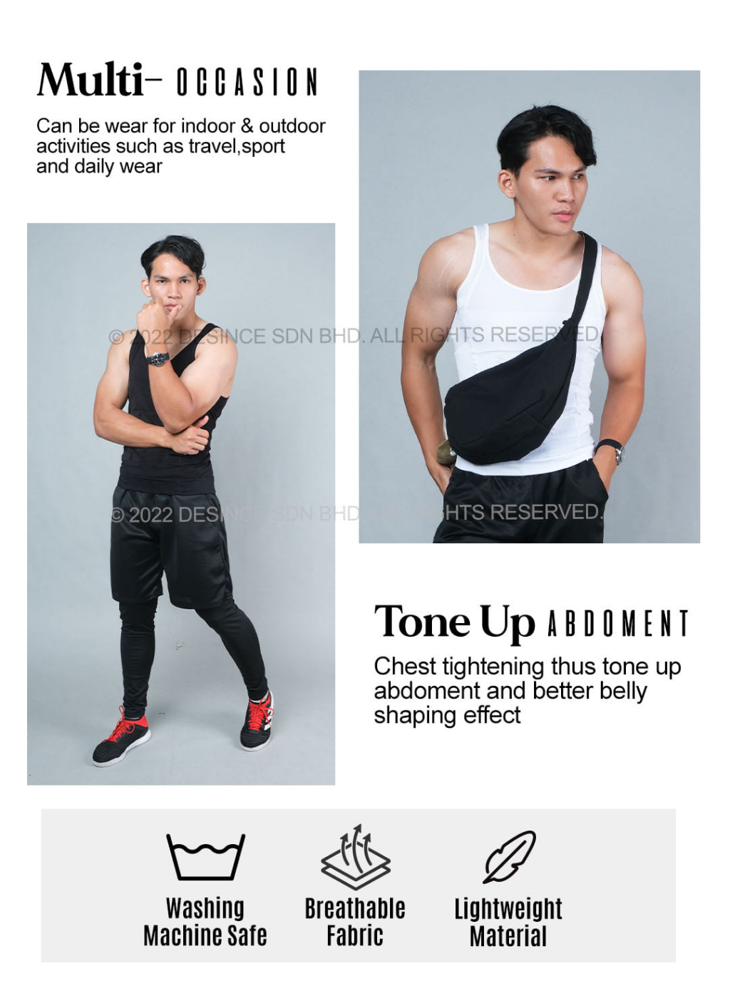 🇲🇾 DESINCE Men Slimming Singlet Man Singlet Body Shaper Slim Shapewear ...