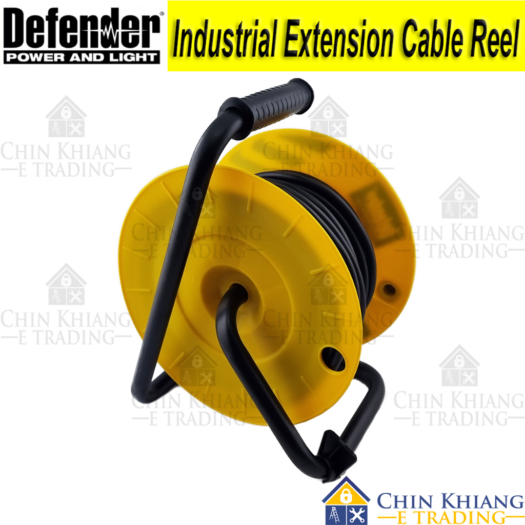 Defender 20M 4-Way Industrial Extension Wire Cable Reel 240V 13A E86506 ...