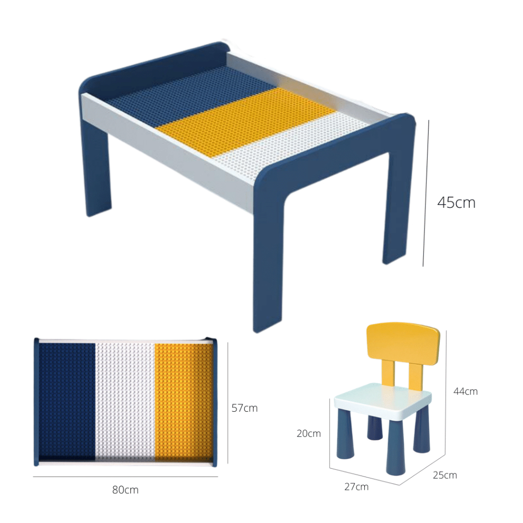 SIMI Children Wooden Multifunction Blocks Table Chair Set Education Toy ...