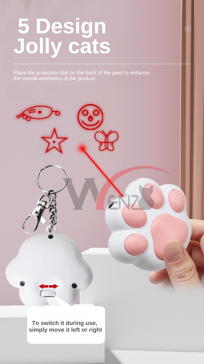 USB Rechargeable Fun Cat Claw Keychain Multi-function Detection Pet ...