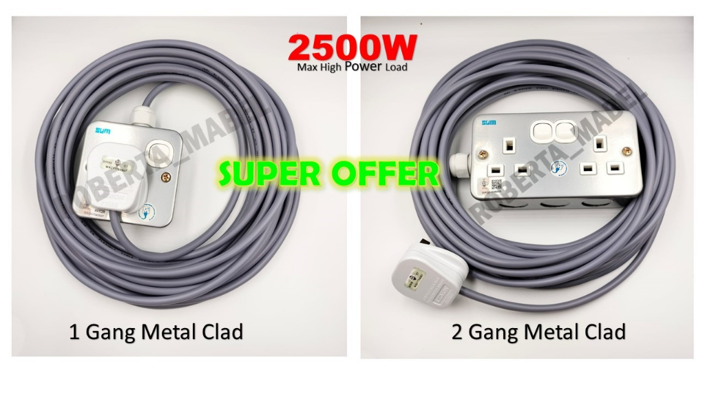 Heavy Duty Extension Metal Clad Extension Trailing Socket Extension ...