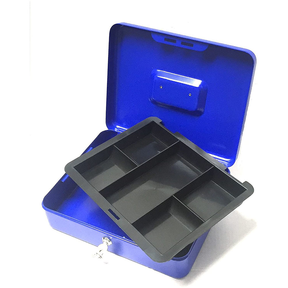 Cash Box Coin Box Petty Cash Box with Key Lockable Metal Heavy Duty ...