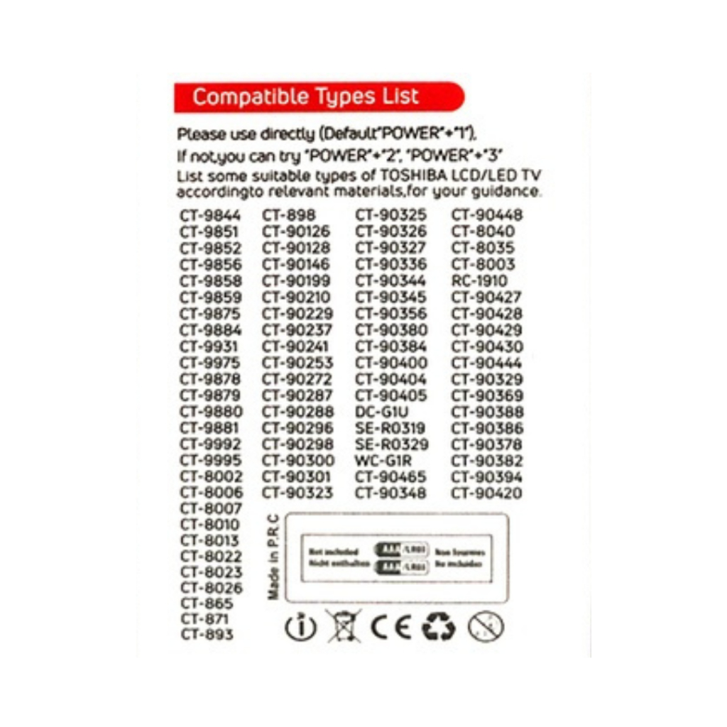 Remote Toshiba Lcd Led Toshiba Tv Remote Control Kontrol Replacement Rm