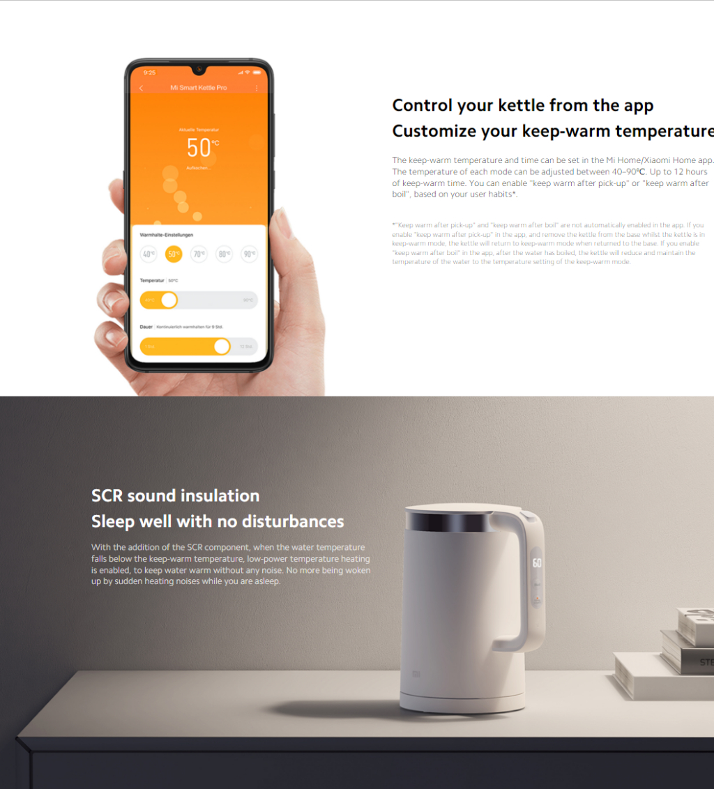 Mi Smart Kettle Pro (Real Time Temperature Display | 1.5 L High ...