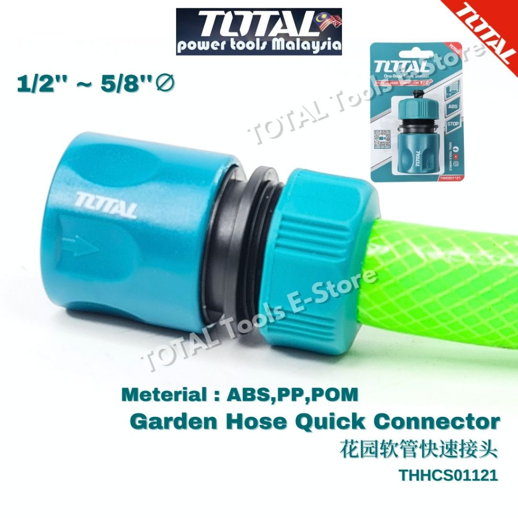 TOTAL Gardening Hose Quick Connector for 5/8'', 1/2" Garden Hose w ...