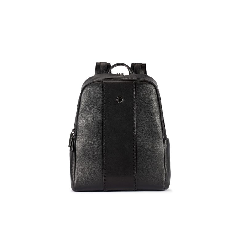 Charles Berkeley ASHFORD Men's Backpack Calf Leather Double Zipper ...