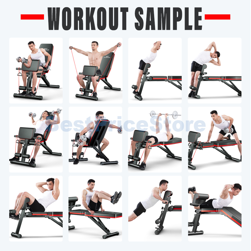 BPS FEXPERT FWM Dumbbell Sit Up Bench FOLDABLE Fitness Workout Weight ...