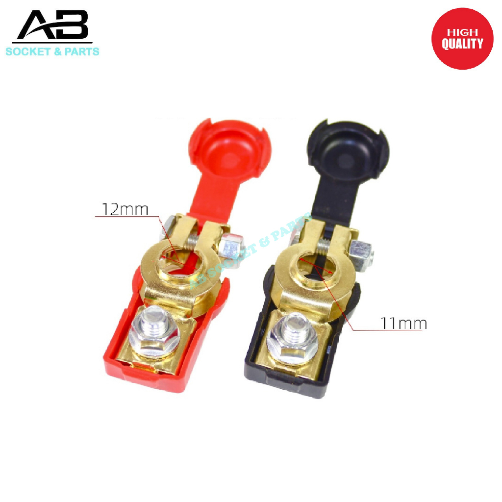 Copper Car Battery Positive & Negative Terminals Clamp Clips Big Head ...