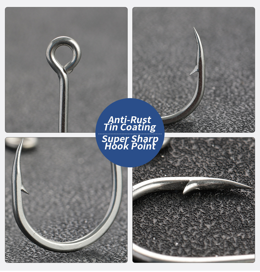 Jigging Pro Inline Single Hook Heavy Duty Super Sharp Hook High Carbon ...