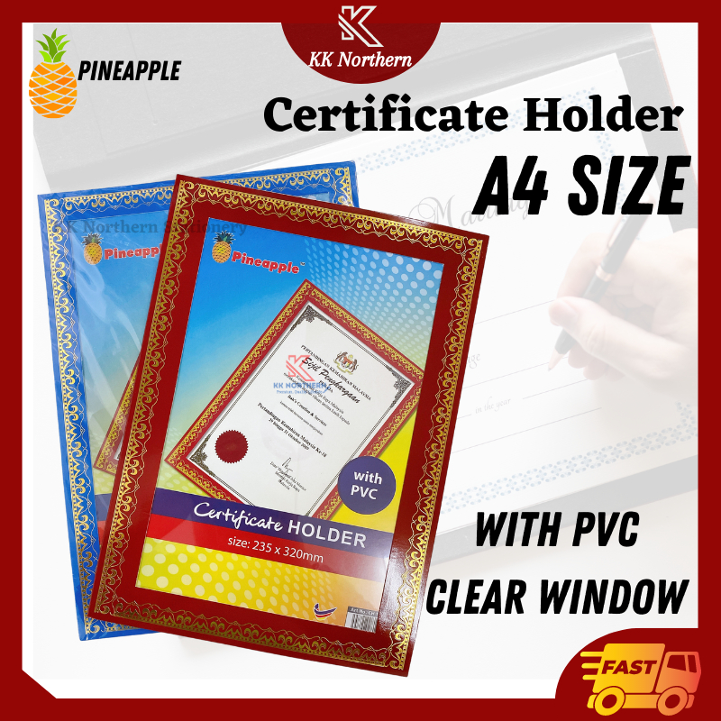 (1pcs) Pineapple A4 Certificate Folder PVC COVER WINDOW/ KAD SIJIL A4 / Sijil File A4 ...