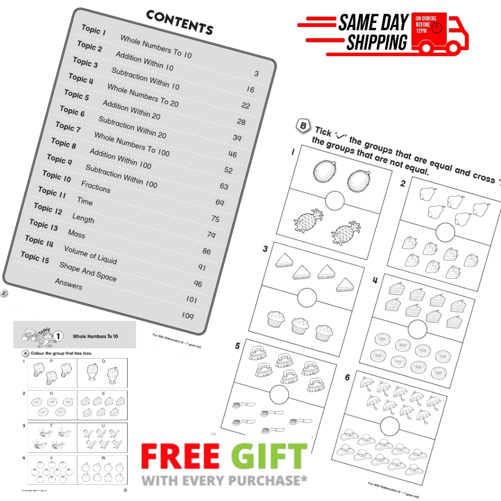 Activity Book For Kids Fun with Mathematics | Preschool Book | Buku ...