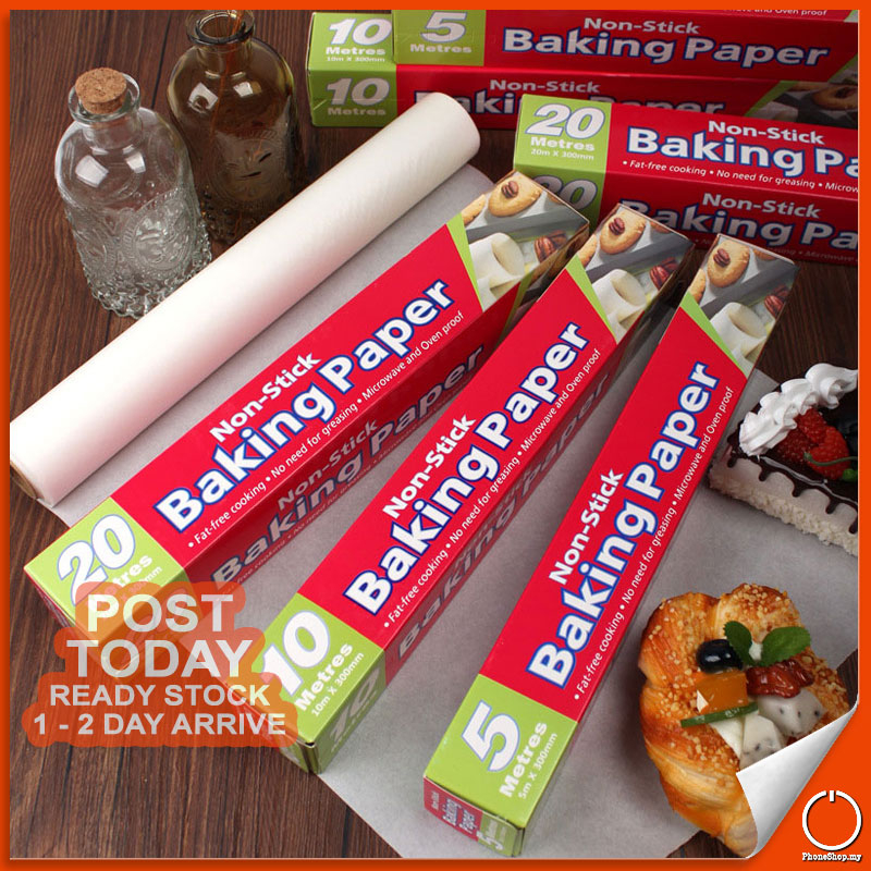 𝗚𝗥𝗘𝗔𝗦𝗘𝗣𝗥𝗢𝗢𝗙 Non Stick Baking Paper Sheets With Cutter 5M 10M 20M 50M ...