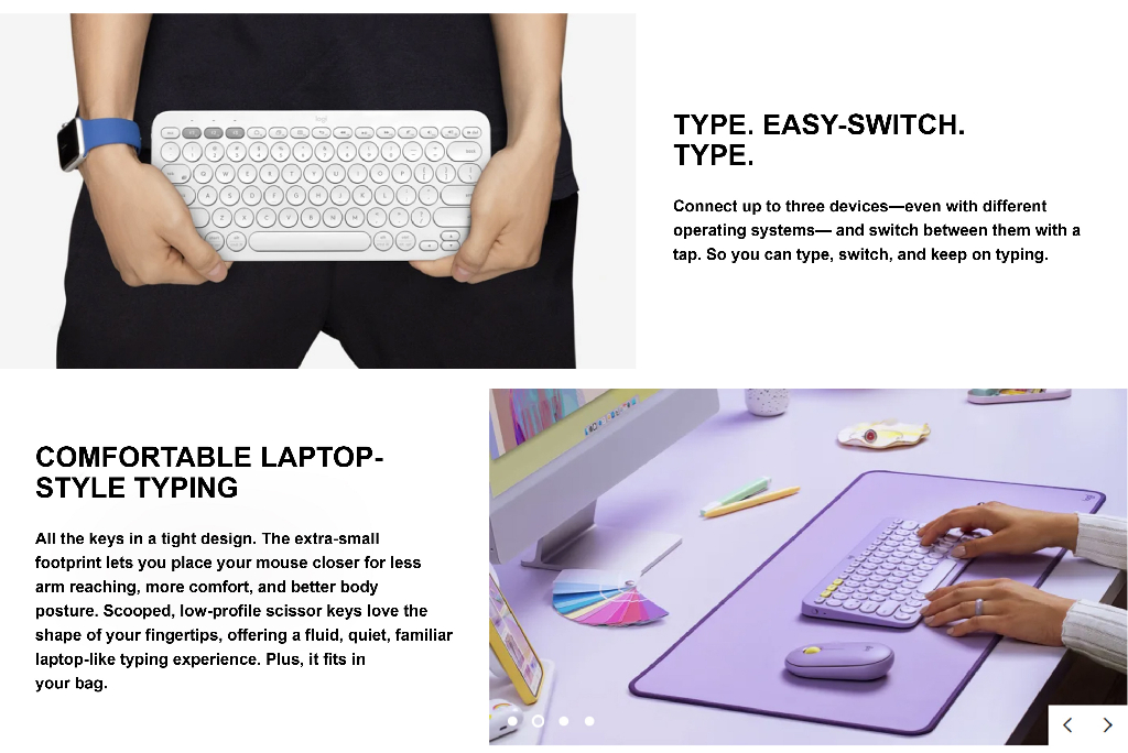 LOGITECH K380 Multi-Device Wireless Keyboard with Bluetooth Connect ...