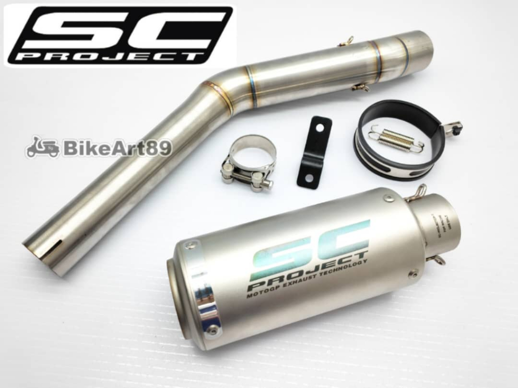 SC Project Exhaust QJMotor SRK250 Slip On Piping Muffler Stainless ...
