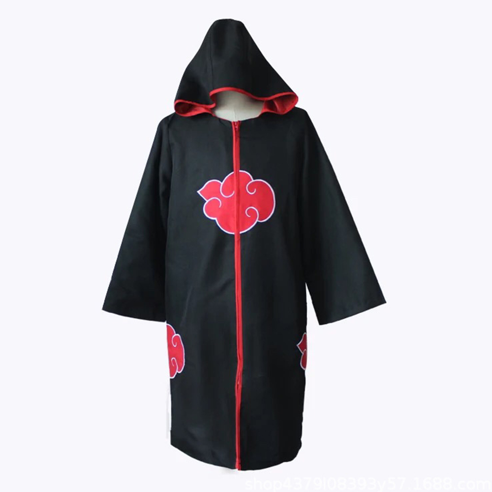 Cosplay Costume Narut Akatsuki Cloak Anime Red Cloud Robe Halloween ...