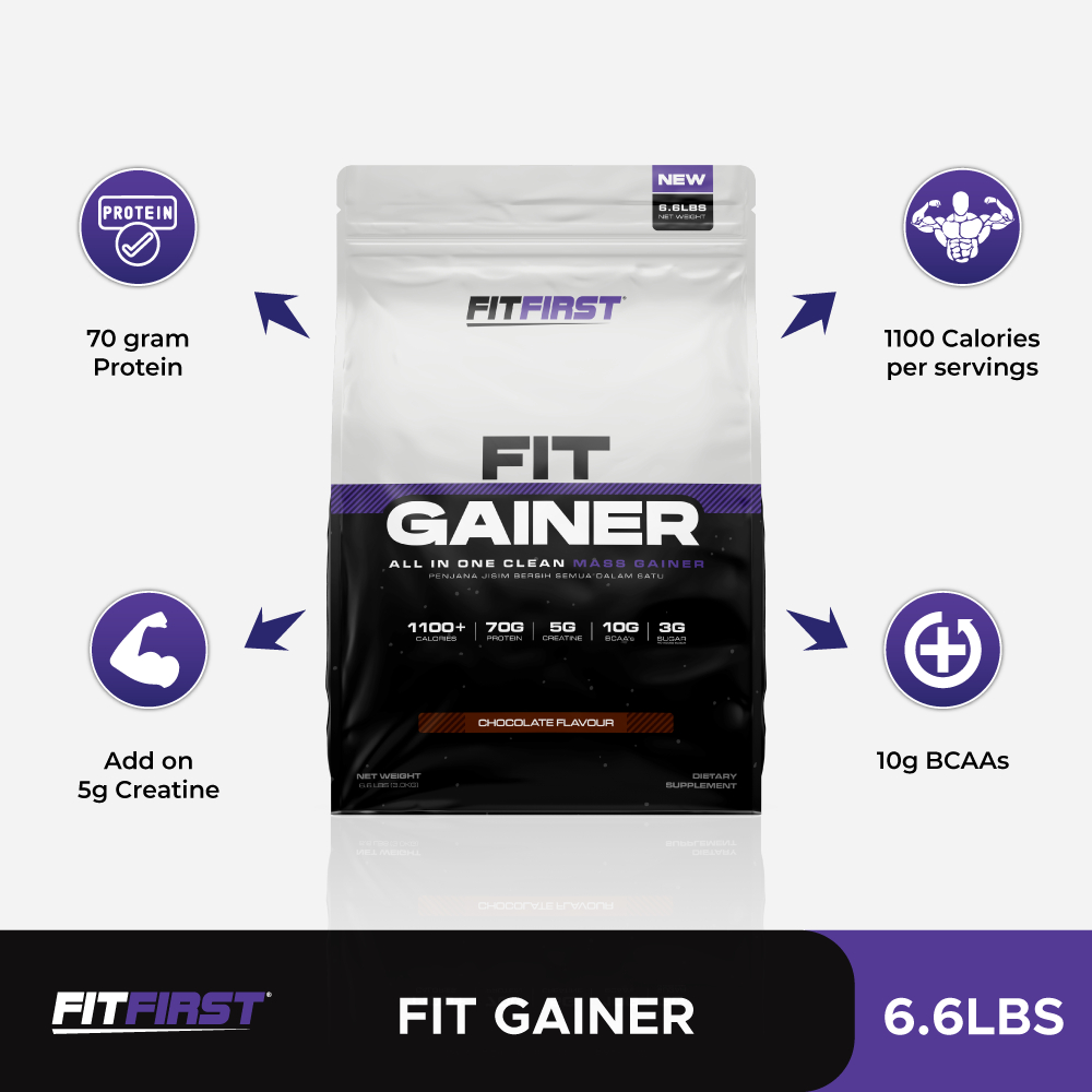 Fit First - FIT Gainer [6.6LBS / 3KG / 22 Servings] [Halal Certified ...