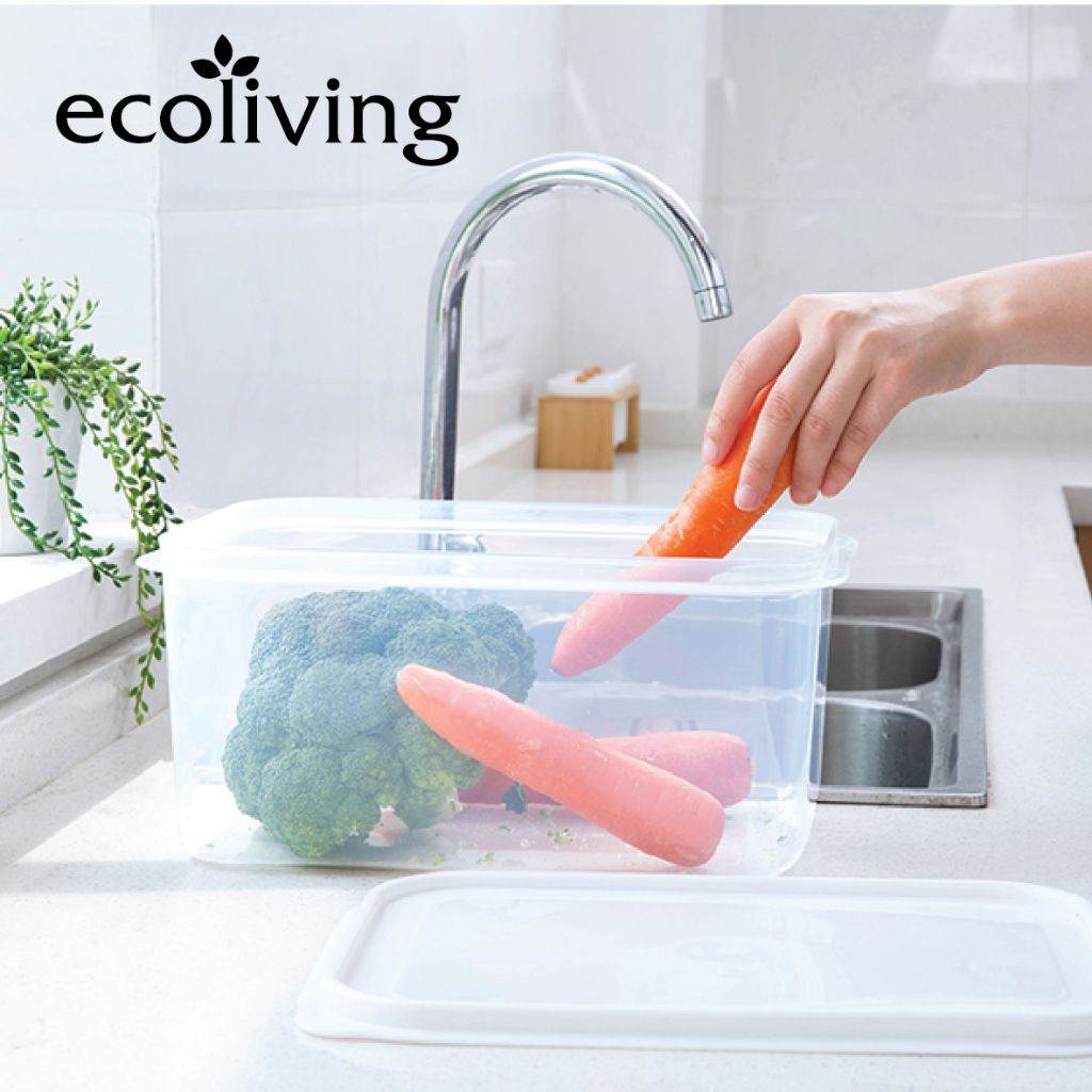 ECO LIVING 500-1200ml Stackable Airtight Fruit Vege.Food Storage ...