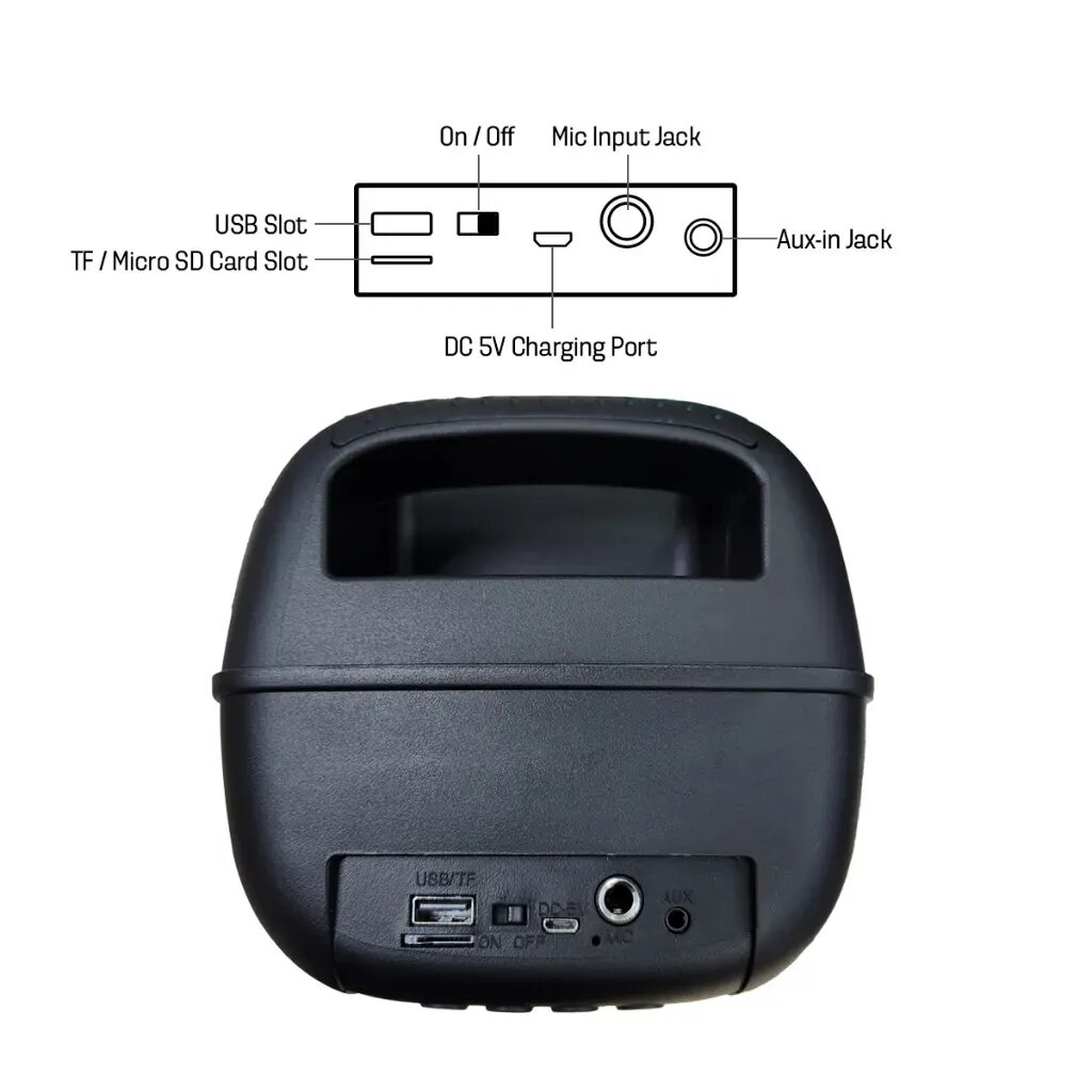 Vinnfier Tango 101 TWS Wireless Portable Bluetooth Karaoke Speaker Stereo Bass with Wired ...