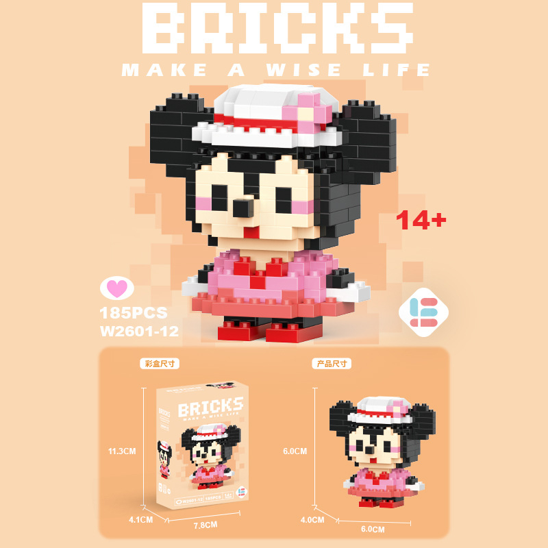3D Mini Building Block Cute Character Model Nano Block Cartoon block ...