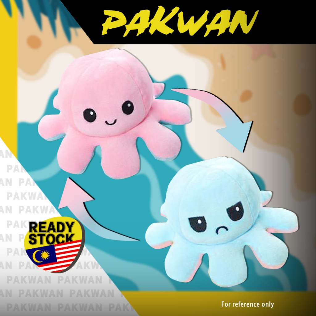 Flip Octopus Plushie Reversible Face Octopus Doll Bipolar Toy for Baby ...