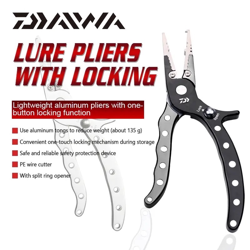 2022 DAIWA Aluminum Pliers Alpha 200H Lock Light Game Big Game Alloy LG BG Saltwater Split Ring ...