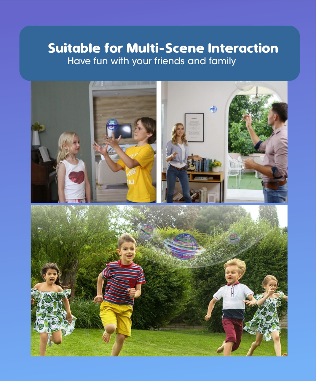 Flying Orb Toys with 360° Rotating Flynova Pro UFO Flying Toy Built-in ...