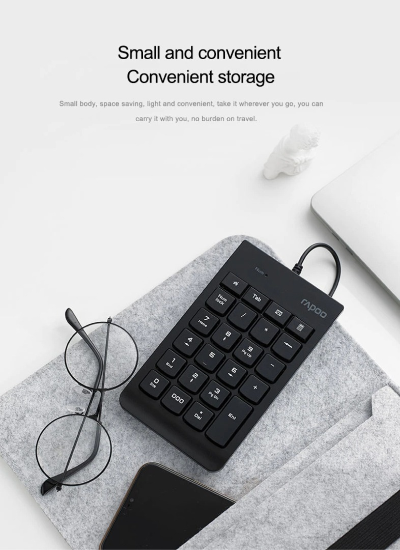 Rapoo K10 Compact Wired Numeric Keypad / Number Pad / Num Pad ( 23-Keys ...