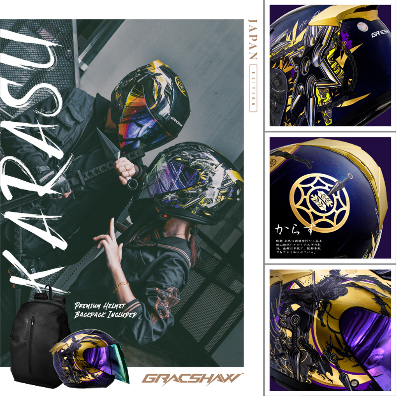 Gracshaw Helmet Gennex G535 KARASU/ NINJA Japan Edition New Launching ...