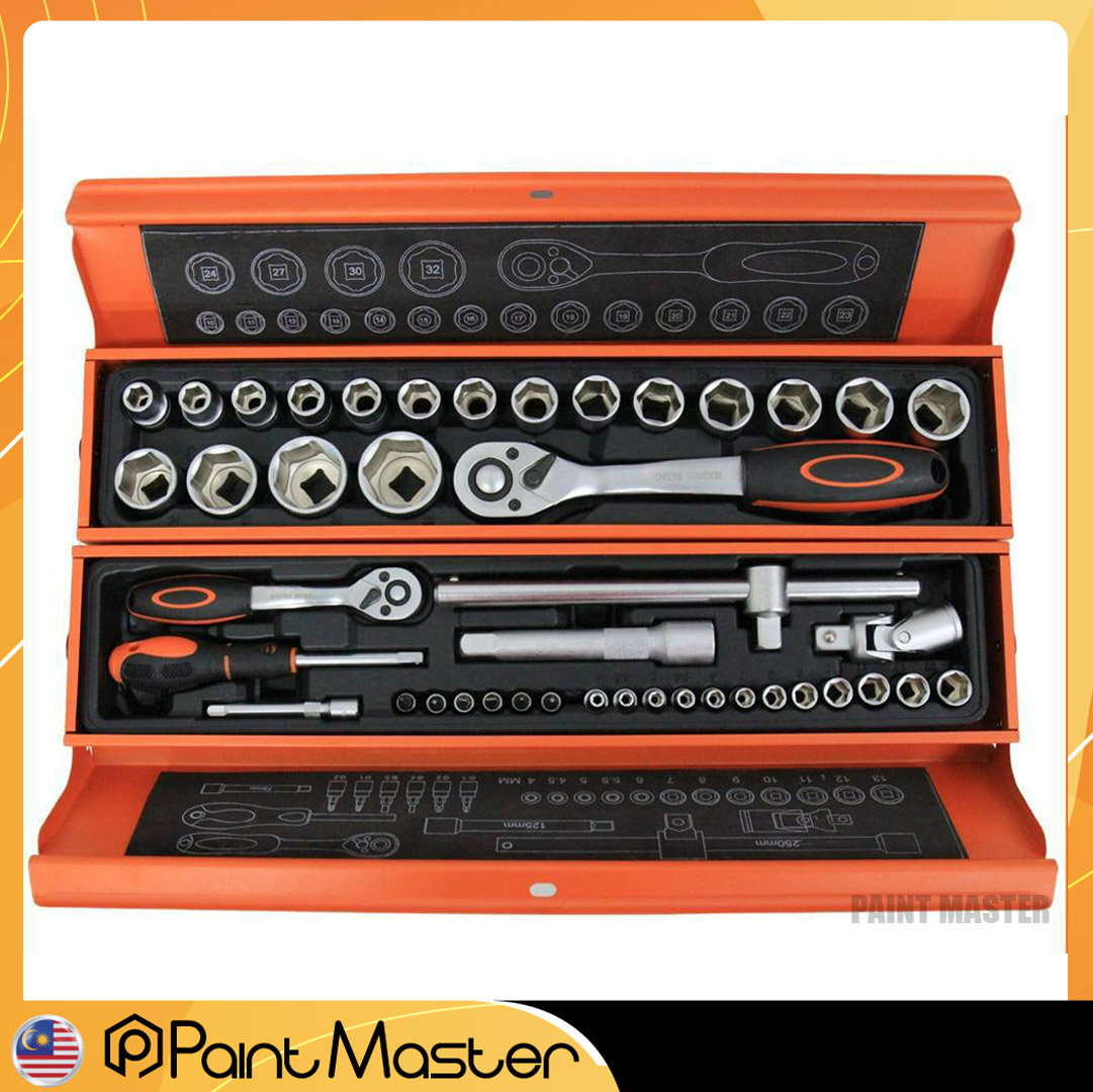 85PCS Metal Tool Box Set Heavy Duty Tools Box Full Set Kotak Spanar Box ...