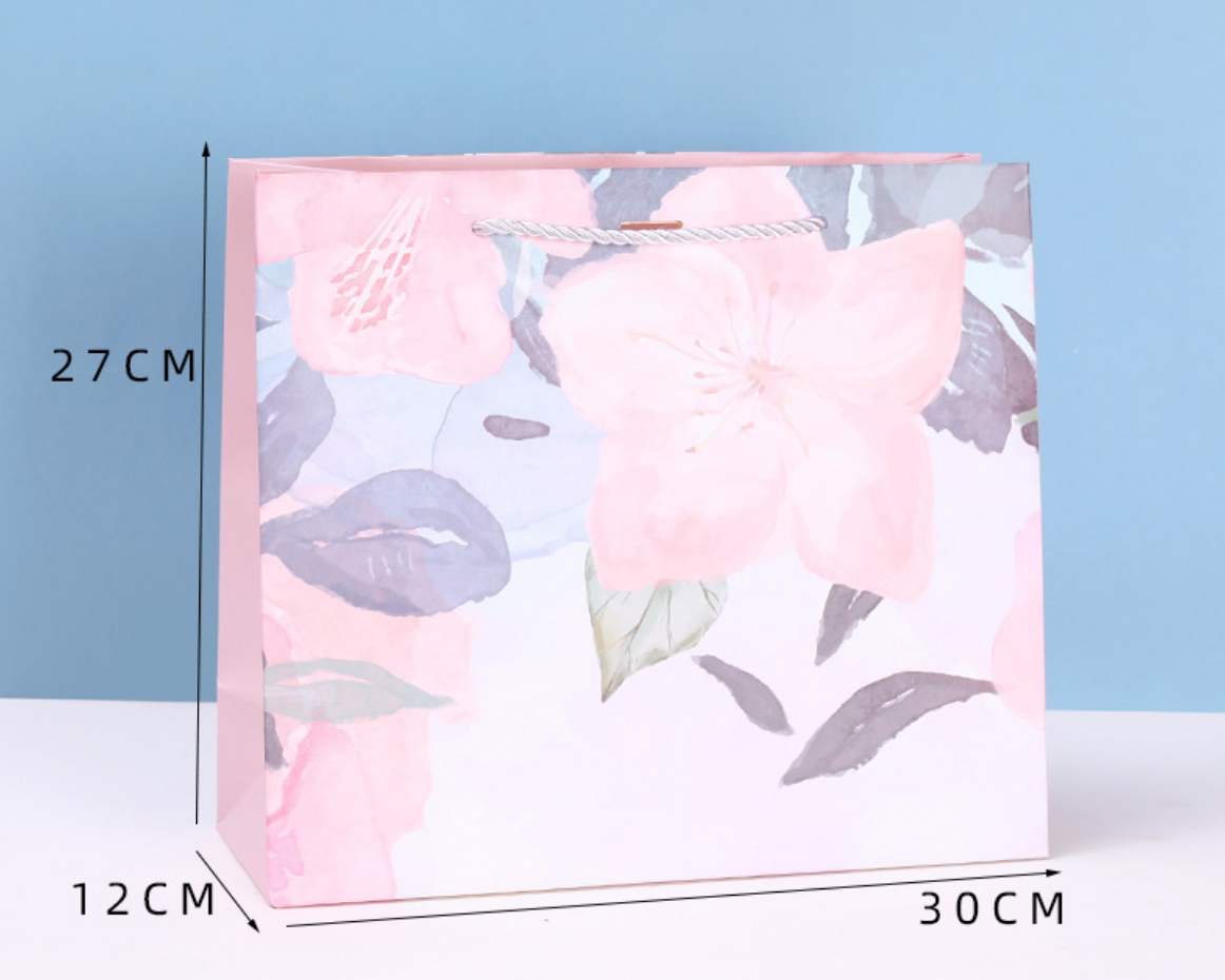 GIFT PAPER BAG 🎁Gradient Pastel Flora Colorful Flower Birthday Doorgift ...