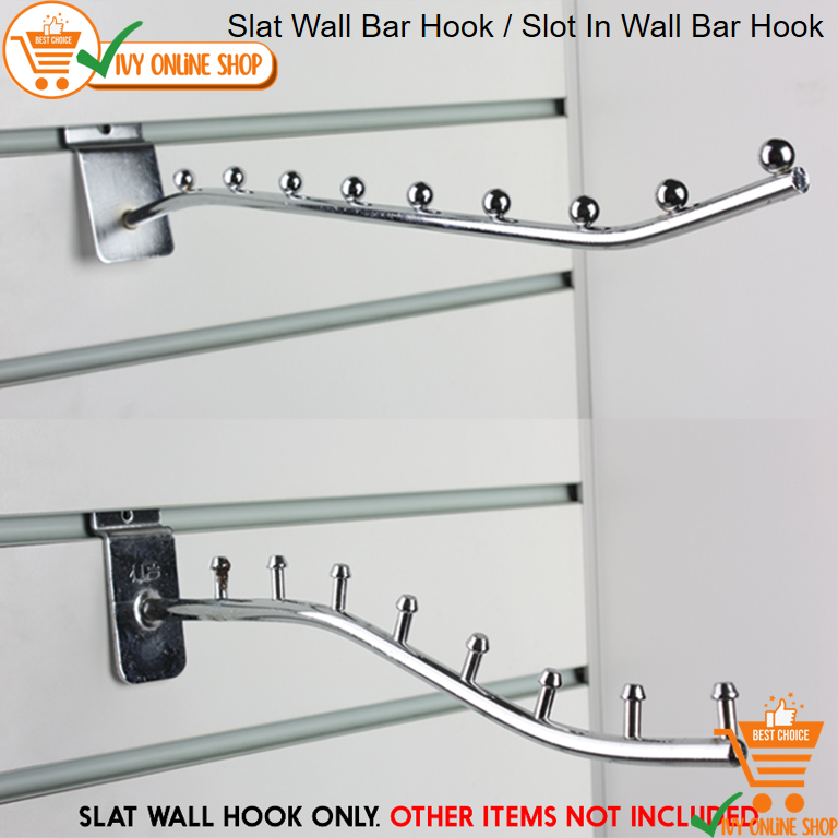 Slat Wall Bar Hook / Slot In Wall Bar Hook | Shopee Malaysia