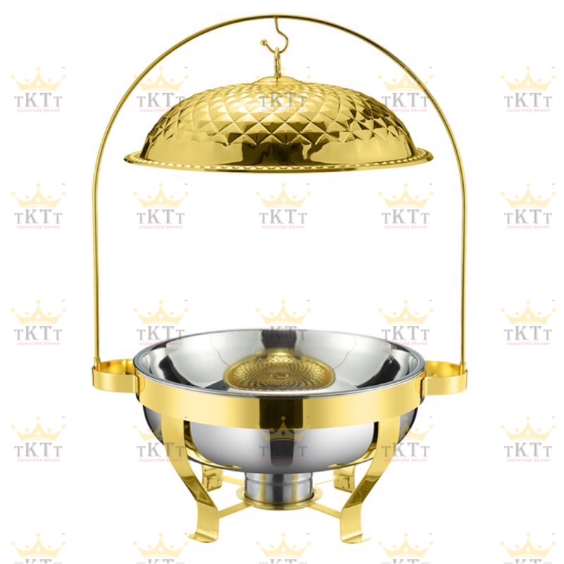 TKTT 4.5 Litres Diamond Hanging Dome Chafing Dish Chafer Buffet Tray ...