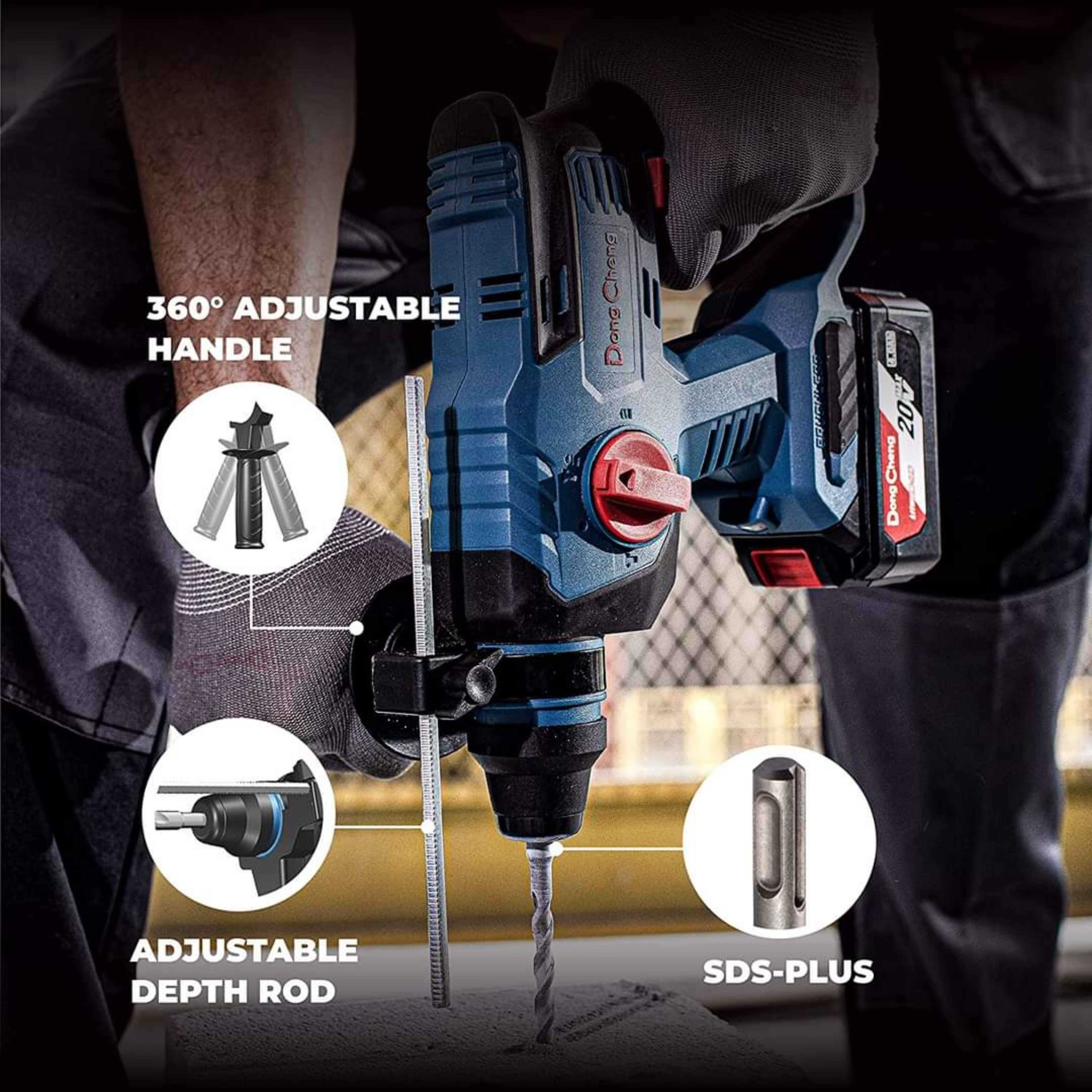 Dongcheng 20V Rotary Hammer Cordless Brushless DCZC22 Imapct Energy 2 ...