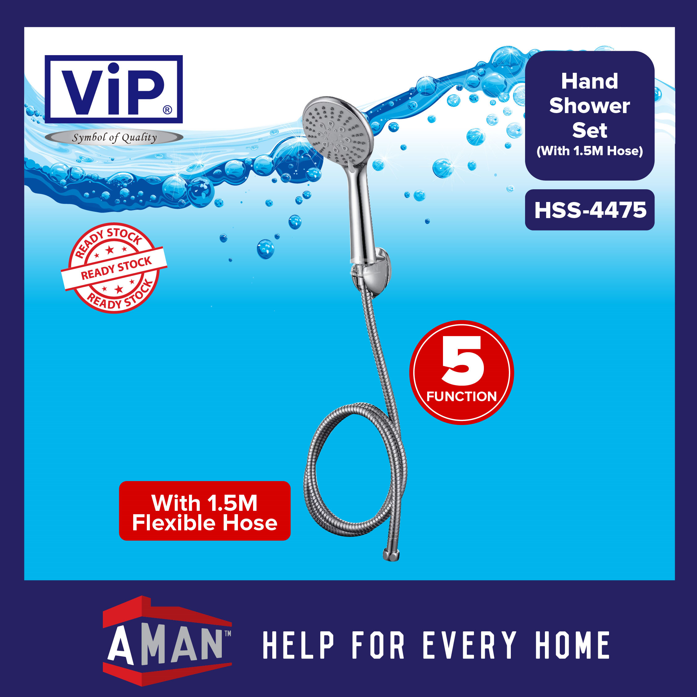 ViP Hand Shower Set With 1.5m Flexible Hose And Holder Shower Head ...
