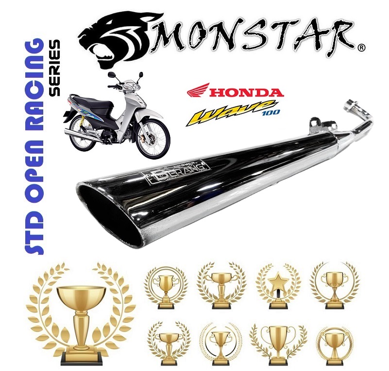 Motor Ekzos Wave 100 100R Std Racing Open Exhaust muffler Standard EJM ...