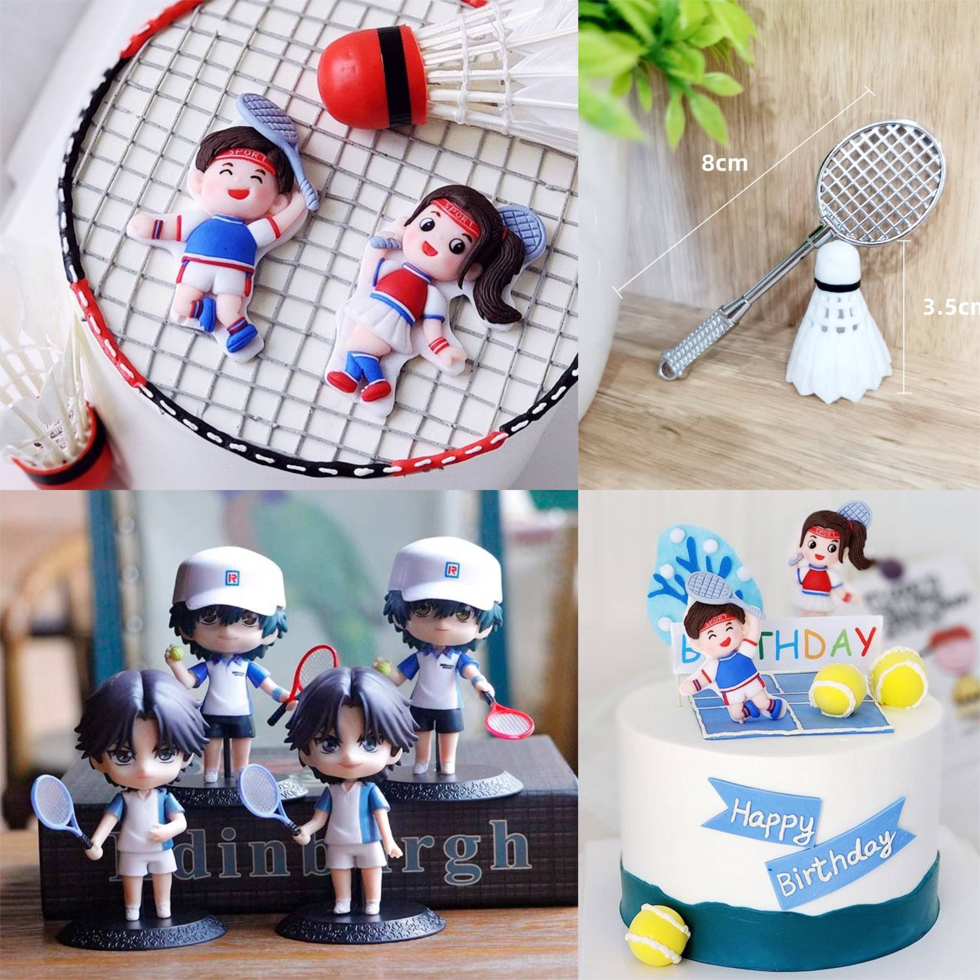 【JS Bakery Store】Badminton&Tennis&PingPong Cake Topper Prince of tennis ...