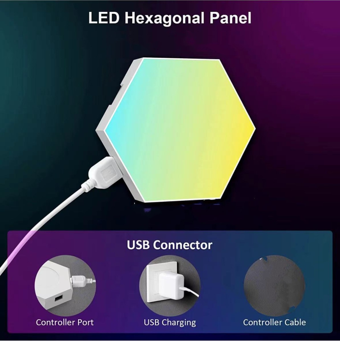 RBTECH Hexagon RGB Lights with Remote Control, Smart LED Wall Light ...