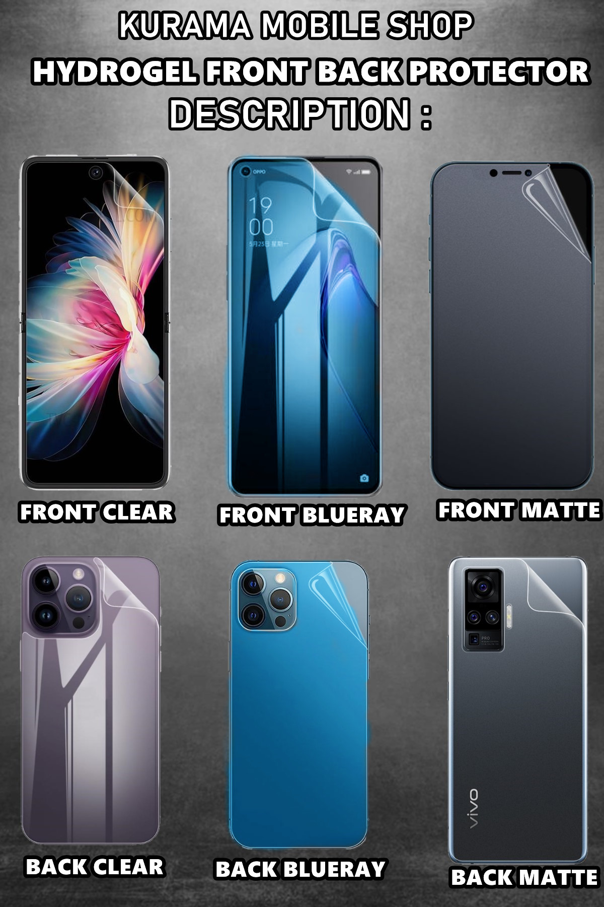 Hydrogel Front + Back Screen Protector Vivo Y29 5G 4G Y28s Y28 Y27s Y27 ...