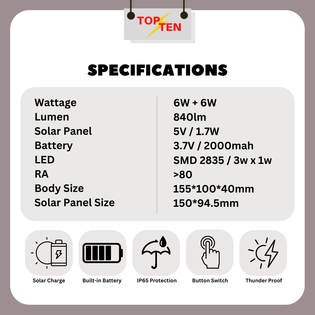 Solar Led Light Outdoor Up Down Wall Lamp Exterior Garden Decoration ...