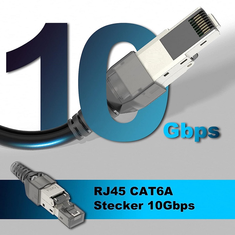 RJ45 Cat6A/Cat7/Cat8 Connector Tool-Free Toolless RJ45 Termination Plug ...