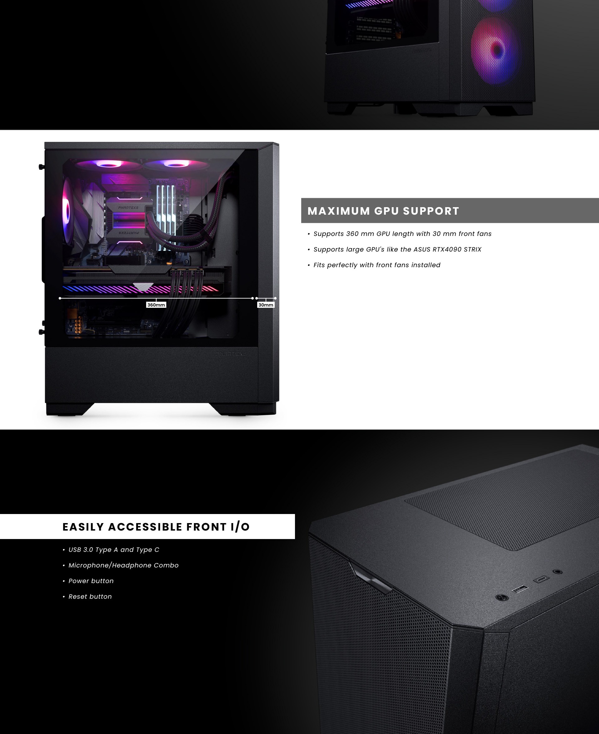 PHANTEKS Eclipse G300A Tempered Glass ARGB Compact ATX Casing | Shopee ...