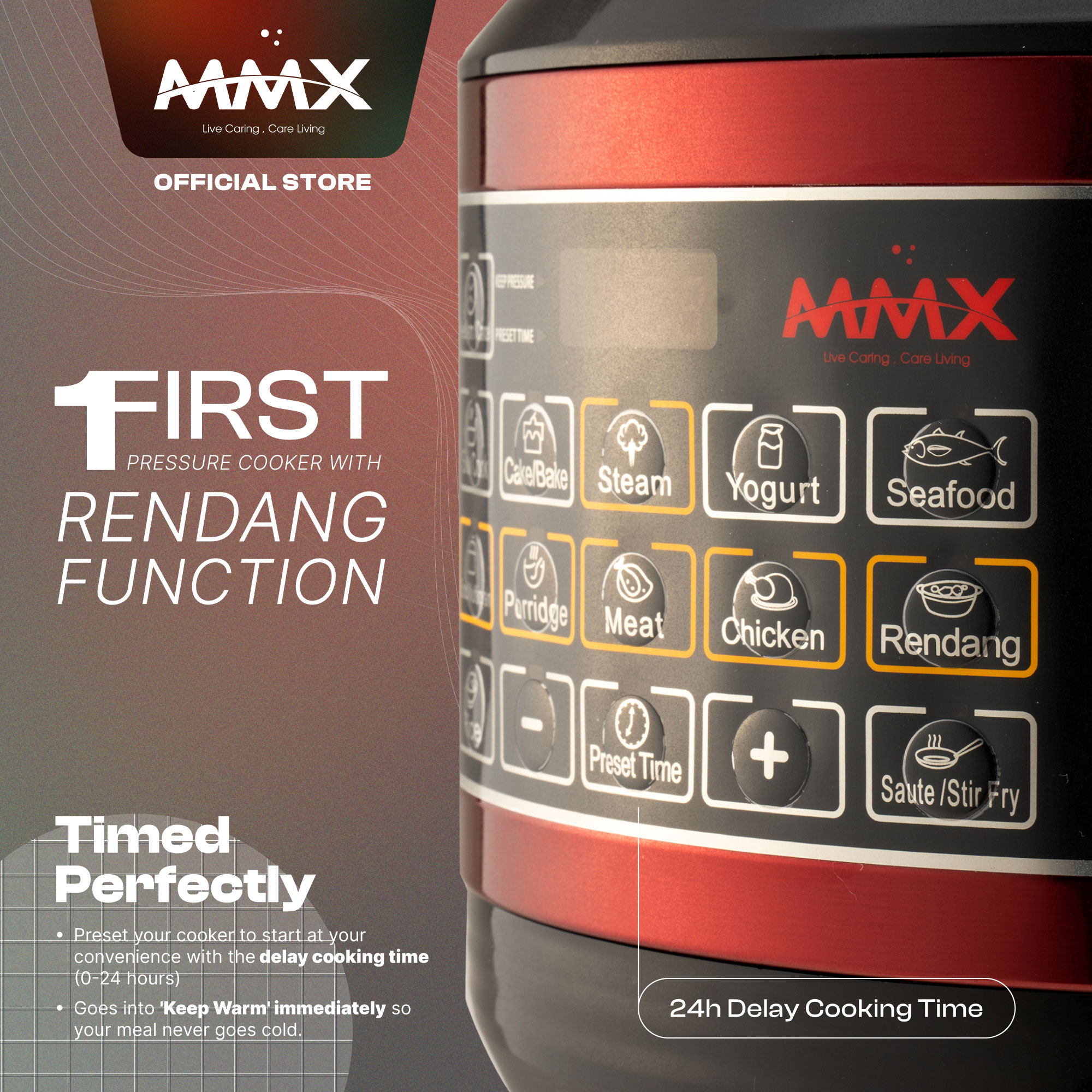 MMX Ewant Pro GP60 Extra Safety & Double Pressure Regulator Periuk Tekanan Pressure Cooker 6L ...