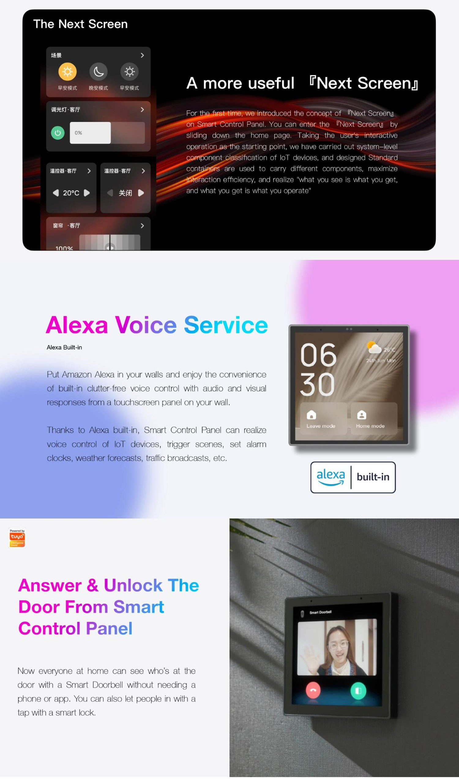 4" Smart Home Control Touch Panel with Built In Alexa Voice Control and ...