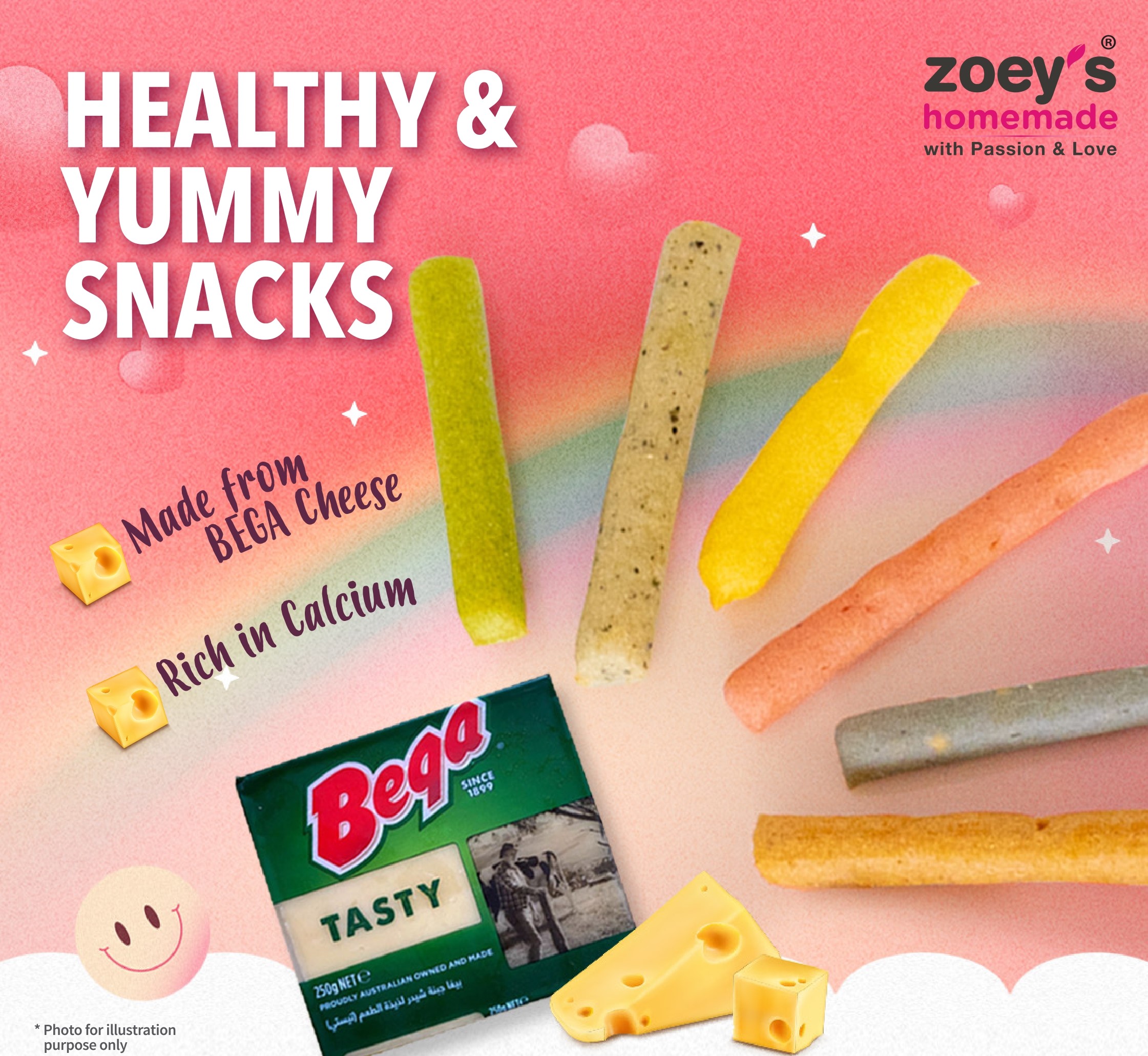 Zoey's Homemade Baby Rainbow Cheese Sticks 宝宝果蔬芝士棒 - 12M+ | Shopee Malaysia