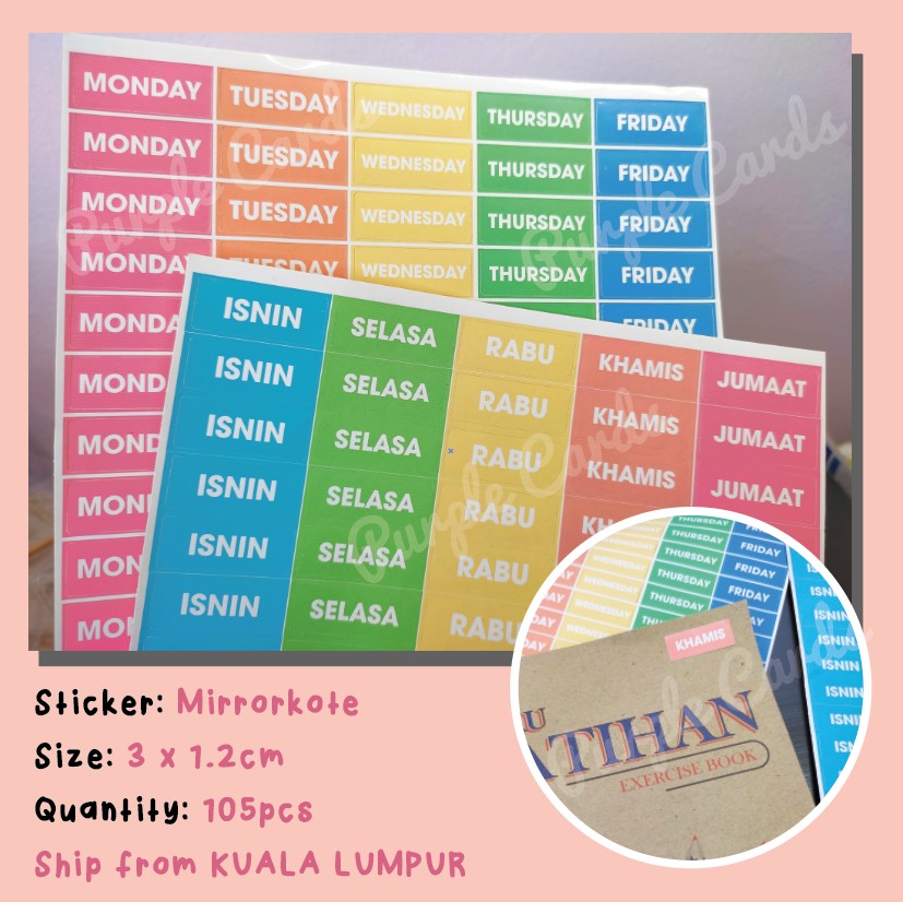 Sticker Hari Buku Tulis/Teks Label / 105pcs | Shopee Malaysia